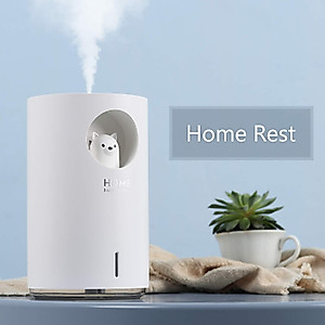 700mL Humidifiers for Bedroom Home Office,SIXKIWI Cute Bear Cool Mist Humidifier USB Ultrasonic,2 Mist Mode Timer 18hrs Auto Shut-Off 7 Color LED Lights for Babies(White)