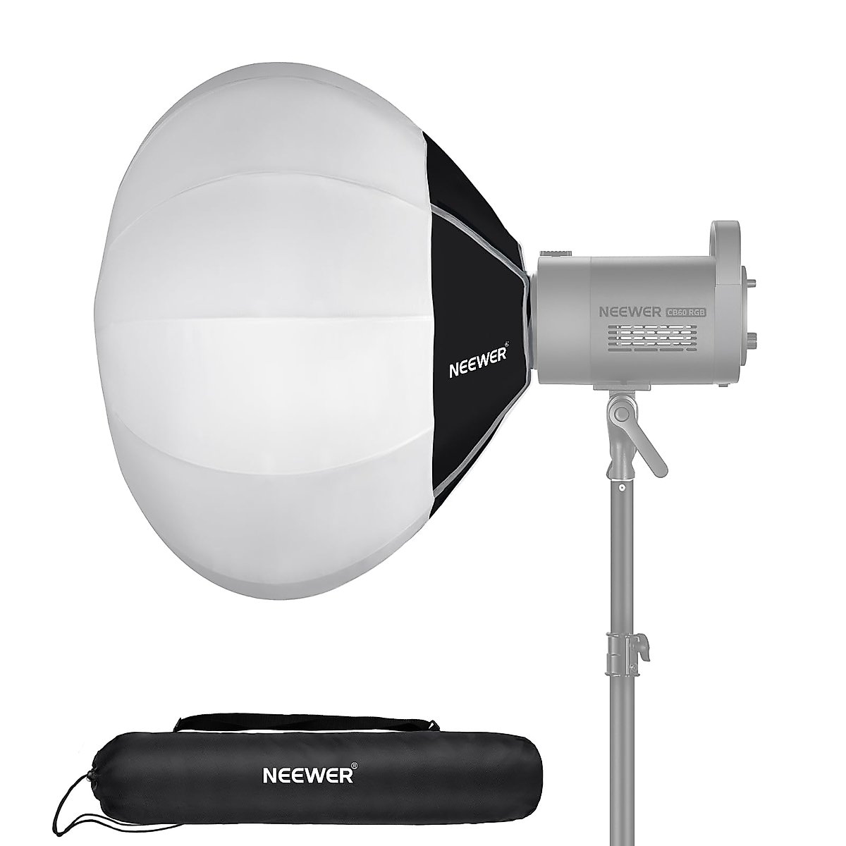 NEEWER 20"/50cm Lantern Softbox, Quick Release 360° Light Diffuser Bowens Mount Softbox with Lightweight Nylon Alloy for RGB CB60 CB60B CB200B MS60B MS60C MS150B Continuous LED Video Lights, NS20L