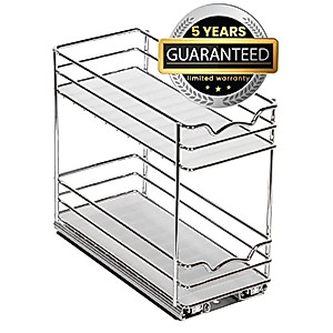 HOLDN’ STORAGE Spice Rack Organizer for Cabinet, Heavy Duty - Pull Out Spice Rack 5 Year Warranty - Spice Organization 4-1/2"Wx10-3/8 Dx8-7/8 H - Spice Racks for Inside Cabinets & Pantry Closet