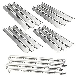Zemibi Grill Replacement Parts for Napoleon Gas Models LEX485/605/730 LE LD485 Series Grills S81001, Stainless Steel Heat Plate Tent Shields and Heavy Duty Burner Tubes, BBQ Repair Kit, Pack of 4