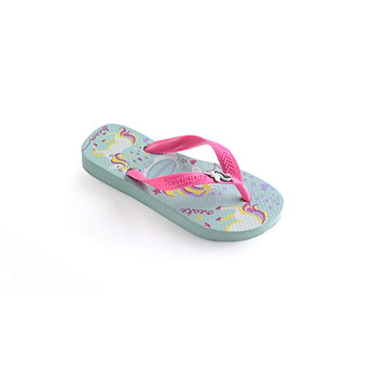 Havaianas Kid's Fantasy Flip Flop Sandal, Ice Blue/Shocking Pink, 13-1 M US Little Kid