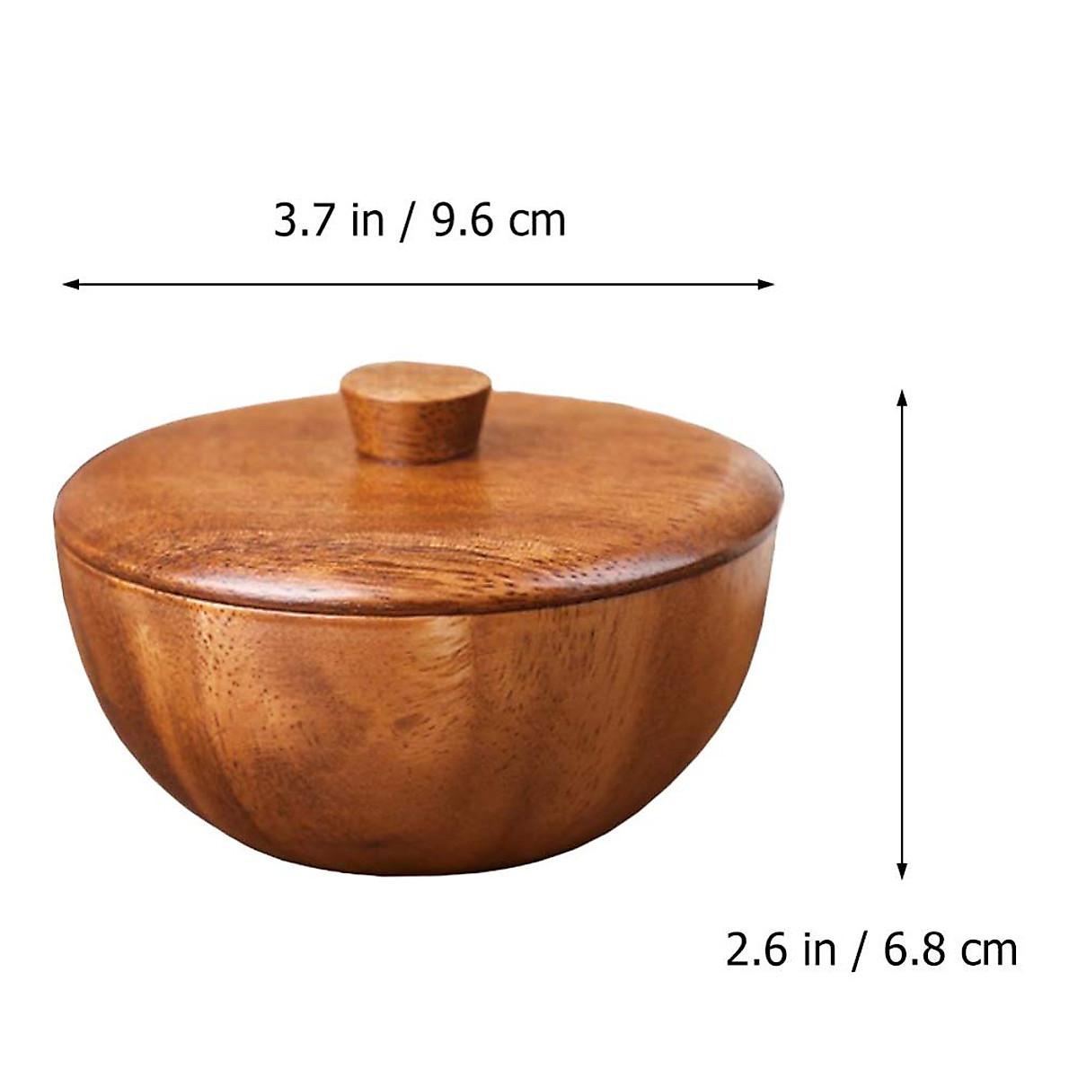 Wood Bowl Nut Bowls Wooden Serving Bowl With Lid Natural Wood Kids Rice Bowl Salad Noddle Soup Dish Food Container Seasoning Holder For Home Kitchen Pepper Box Japanese Wooden Bowl
