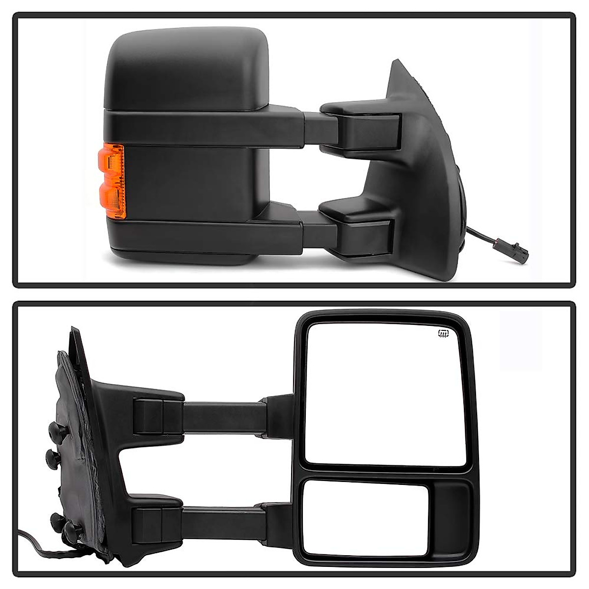 ACANII - Telescoping Power Heat LED Signal Towing Side Mirrors Left+Right For 99-07 Ford F250 F350 F450 F550 Super Duty