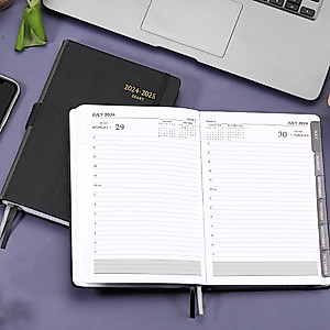 2024-2025 Appointment Book & Planner - Jul 2024 - Jun 2025, Daily Hourly Planner, 5.75" X 8.25", 60-Minute Interval, Faux Soft Leather Cover, Premium Paper, Academic Planner, Pen Holder, Inner Pocket