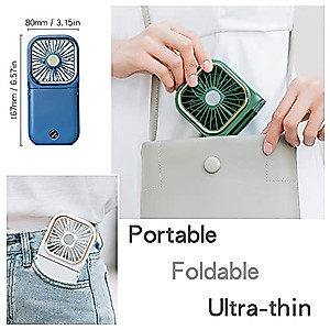 YOOBRNZ Stroller Fan Mini Portable Fan USB Personal Neck Fan Rechargeable Electric Bladeless Handheld Air Conditioning Power Bank for Stroller Travel (Green)