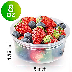 50pk 8oz Small Plastic Containers with Lids - Slime Containers with lids Freezer Containers Deli Containers with Lids - Food Containers Meal Prep Food Prep Containers Plastic Food Containers with Lids