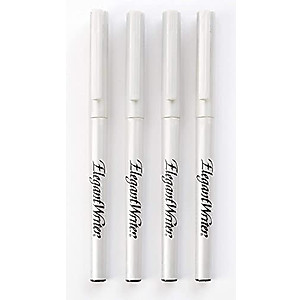 Speedball Elegant Writer Calligraphy 4 Marker Set, Black + 6 Market Set, Assorted Colors, 10 Markers Total for Drawing Journaling and Scrapbooking