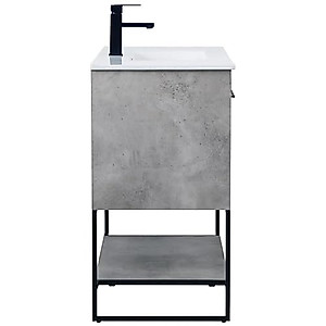 Elegant Decor Gerard 40" Single Porcelain Top Bathroom Vanity in Concrete Gray