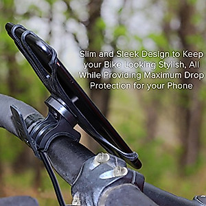E Tronic Edge Bike Phone Mount - Rotating Cell Phone Holder for Bicycle Handlebar Compatible with iPhone 6 7 8 X 11 12 13 Samsung Galaxy (All-Terrain)