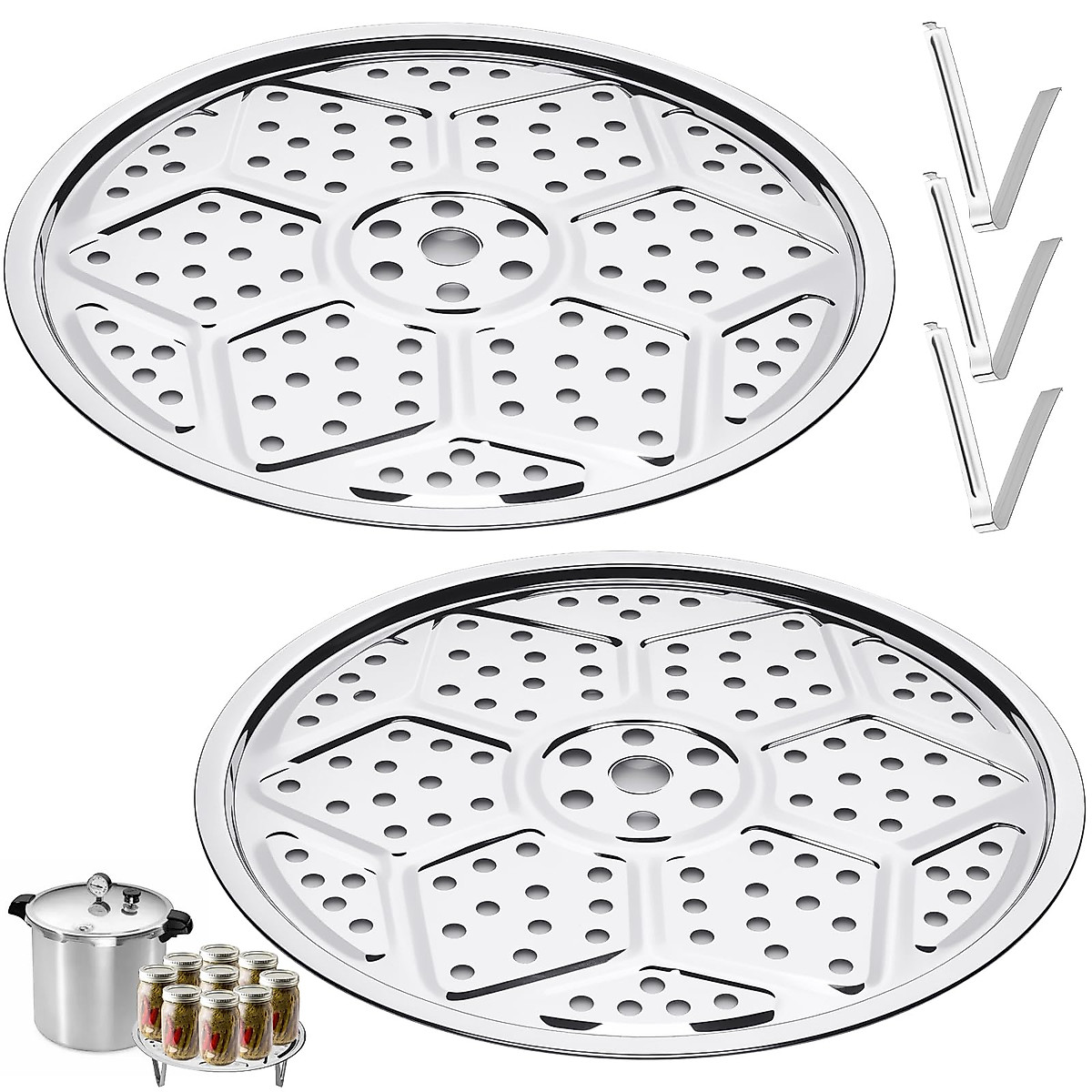 2 Pcs Pressure Canner Rack, 11-inch Pressure Cooker Rack, Stainless Steel Premium Canner Rack for Pressure Canner - Compatible with P-resto, All-American and More