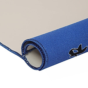 GUSTARIA Mahjong Mat with 3 Dice & Carrying Bag, Anti Slip and Noise Reduction Mahjong Table Mat for Poker, Card, Board & Tile Games (Blue, 31.5 inches)