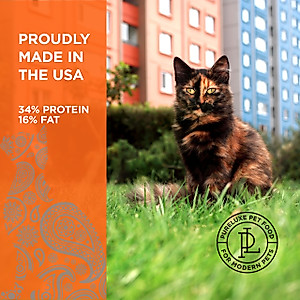 PURELUXE Grain and Gluten Free Cat Food, Long Hair Elite Nutrition, Chicken and Salmon, for Cats and Kittens with Longhair at All Life Stages and Breeds, Made in The USA, 3.3lbs