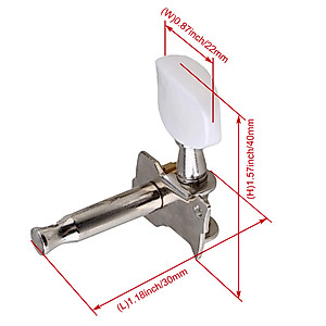 Yibuy Banjo Semiclosed Right Machine Head Tuning Tuner Peg Key for Guitar Parts Pack of 5