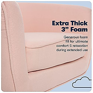 Serta Style Ashland Home Office Chair, Party Blush Pink Twill Fabric