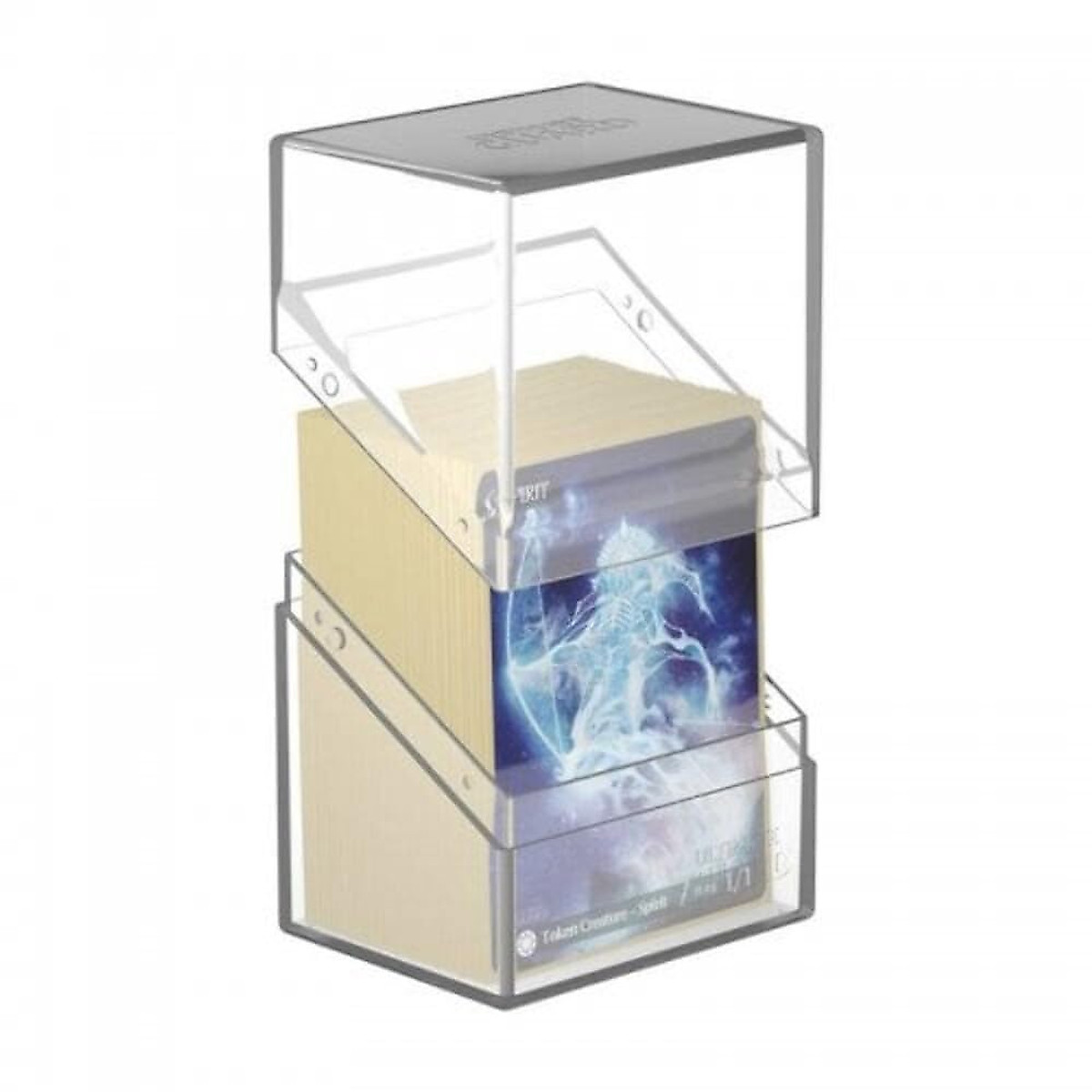 Ultimate Guard Boulder 80+, Deck Case for 80 Double-Sleeved TCG Cards, Clear, Secure & Durable Storage for Trading Card Games, Soft-Touch Finish