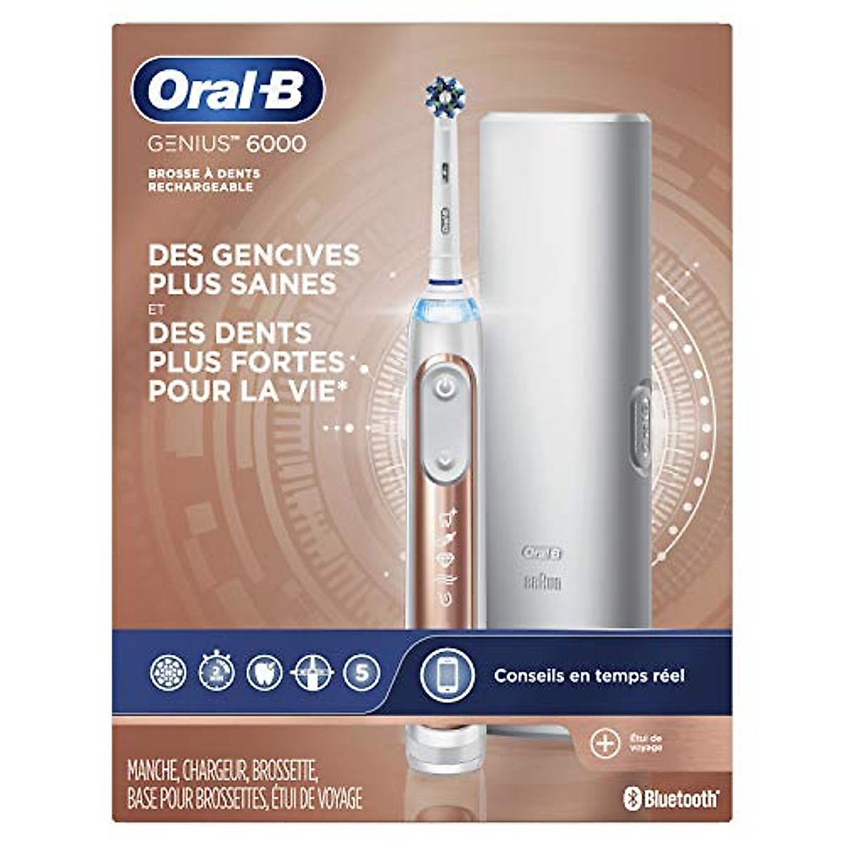 Oral-B Pro 6000 Smart Series Electric Toothbrush, Rose Gold
