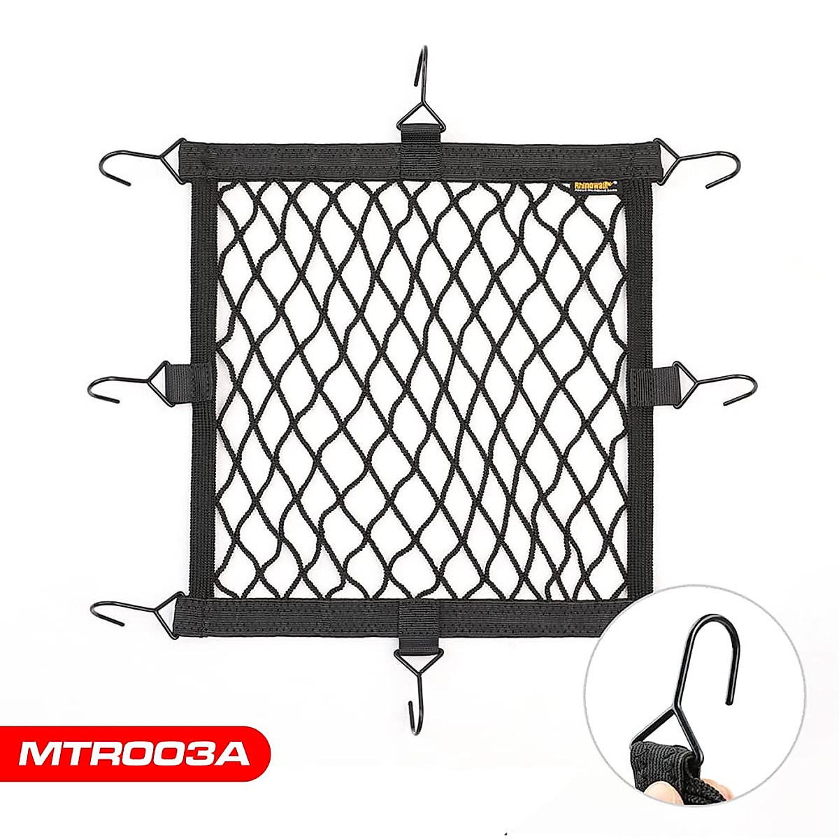 Rhinowalk Motorcycle Luggage Net Cargo Net Helmet Luggage Net with Adjustable Metal Hooks for Motorcycles and Bicycles