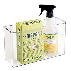 iDesign AFFIXX Plastic Wall Mount Organizer for Kitchen Bathroom, Office, Bedroom, Garage, Craft Room, 3.5" x 11" x 6.5", Clear