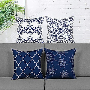 Fascidorm Throw Pillow Covers Modern Decorative Throw Pillow Case Cushion Case for Room Bedroom Room Sofa Chair Car, Blue, 20 x 20 Inch