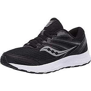 Saucony mens Cohesion 13 Walking Shoe, Black/White, 10.5 Wide US