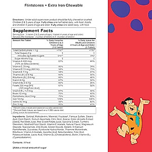 Flintstones Vitamins Chewable Kids Multivitamin with + Extra Iron for Toddler & Kid with Vitamin C, D, Vitamin B12, 160 Count (Packaging Will Vary)