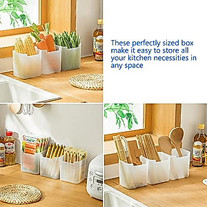 Poeland Refrigerator Organizer Box, Fridge Side Door Storage Containers Plastic Translucent Pack of 3