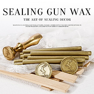 TELOSMA 16pcs Flexible Mini Glue Gun Sealing Wax Sticks for Wedding Invitation Gift Packing Decoration in Bronze