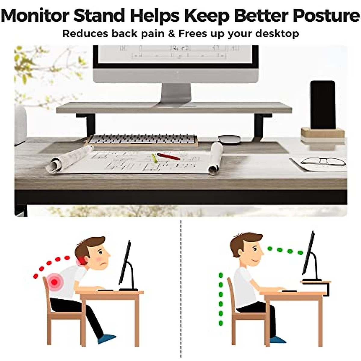55 Inch Oak Grey Home Office Computer Desk with Monitor Stand Storage Shelves, Work Study Writing PC Gaming Table Large Workstation with Sturdy Black Metal Frame Dual Pegboard Organizers & Accessories