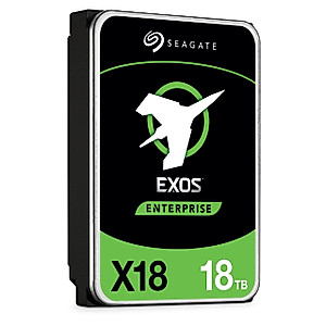 Seagate Exos X18 18TB Enterprise HDD - CMR 3.5 Inch Hyperscale SATA 6Gb/s, 7200 RPM, 512e and 4Kn FastFormat, Low Latency with Enhanced Caching (ST18000NM000J)