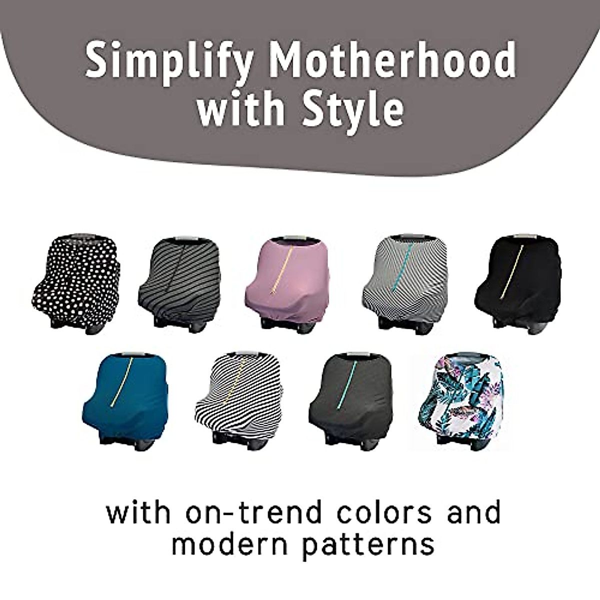 Baby Leaf Covers - Stretchy Multi Use Infant Car Seat and Stroller Canopy with Double Zipper, Breathable Nursing Poncho and Breastfeeding Scarf, Arrows