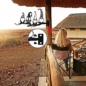 Steel Branch Gnomes Decoration, Easter Cute Hollowed Out Steel Garden Gnomes Statue, Silhouette Decor Dwarf Tree Branch Ornaments for Home Garden Yard Art Patio Outdoor Decorations