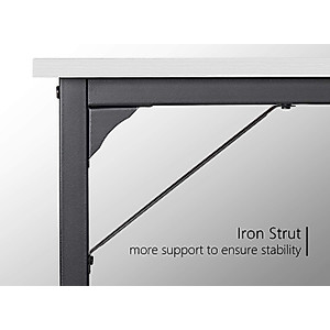 Cubiker Computer Desk 47 Inch Home Office Writing Desk Student Study Desk with Small Table and Storage Bag,Black and White