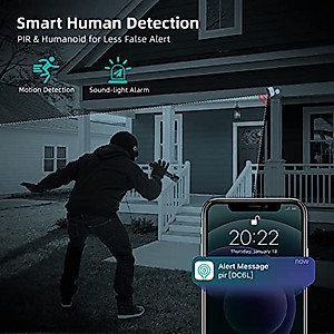 DEKCO Security Cameras Wireless Outdoor/Indoor 2 Packs 1080P HD Wireless Rechargeable Battery Powered WiFi Home Surveillance Camera with Spotlight, Siren, Motion Detection, Color Night Vision, IP66