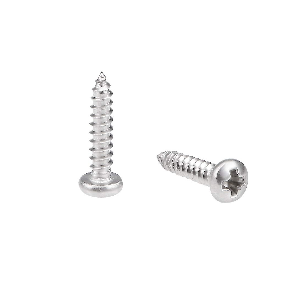 uxcell 2.2x10mm Self Tapping Screws Phillips Pan Head Screw 316 Stainless Steel Fasteners Bolts 50Pcs