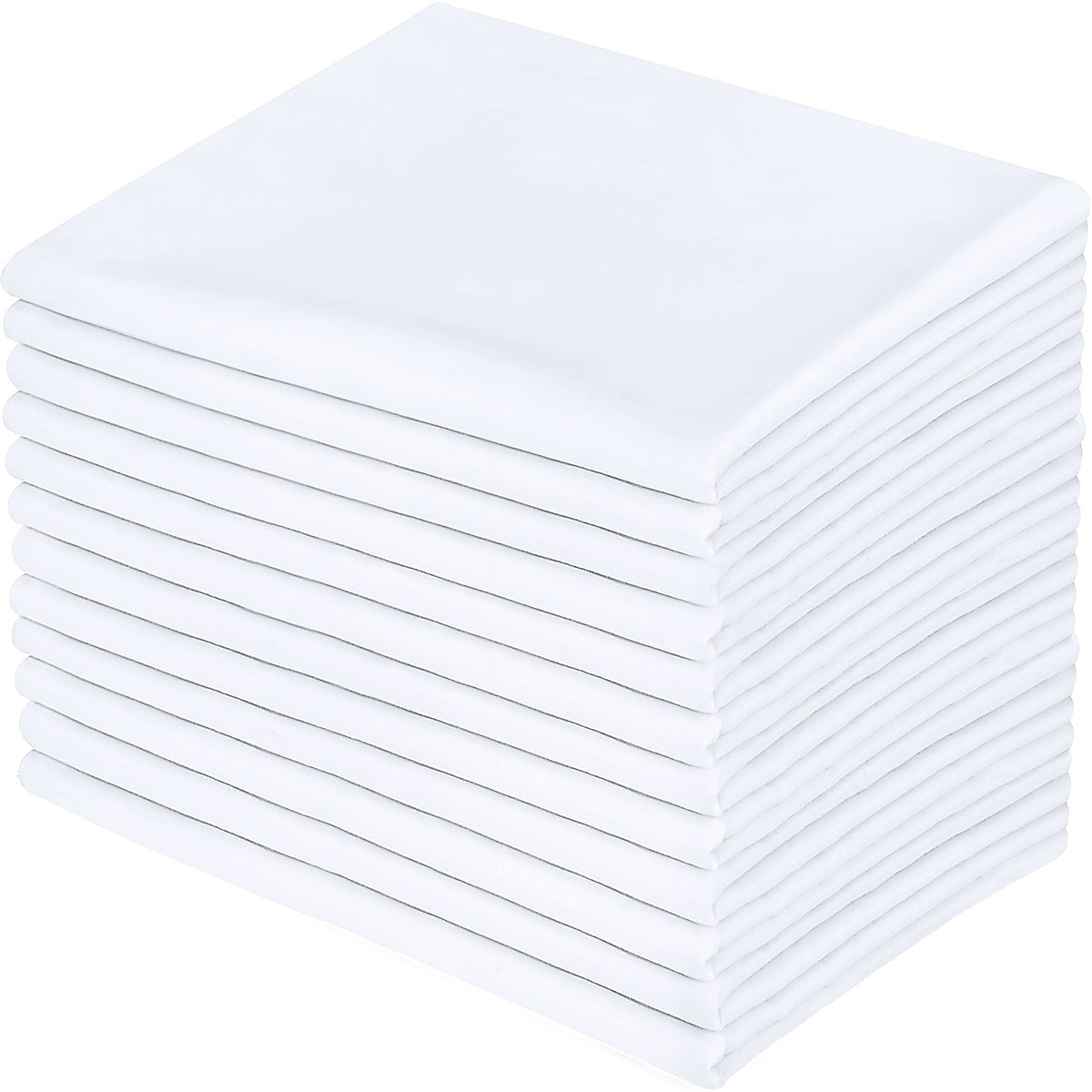Utopia Bedding Cotton Blend Pillowcases Queen Size - 12 Pack - T-180 Bulk Pillowcase Set- Perfect for Home, Hospital & Hotel Quality Pillow Covers 20 X 30 (Queen, White)