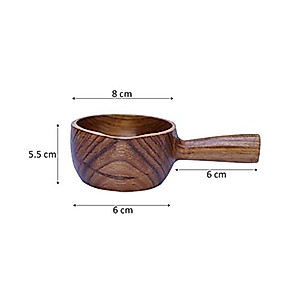 DOITOOL Wooden Water Ladle Japanese Style Wooden Scoop Ladle Water Dipper Bath Scoop for Water Sauna Garden Tea