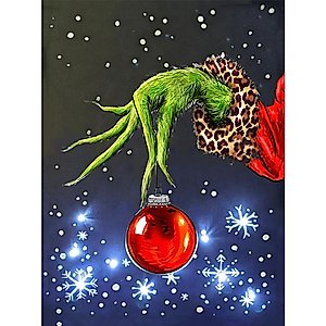 LWZAYS Christmas Diamond Painting Kits for Adults, Diamond Art for Adults Beginner, Diamond Dots Gem Art for Aesthetic Room Decor(12x16Inch)