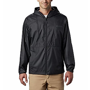 Columbia mens Flashback Windbreaker Jacket, Water Resistant Jacket, Black, Large US