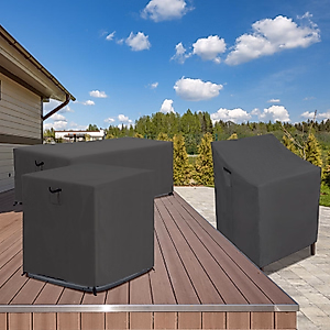 ABCCANOPY Deck Box Cover Outdoor Large Storage Box Cover Universal Outdoor Furniture Cover Waterproof and Dustproof Winter Protection 44x28x24 Grey