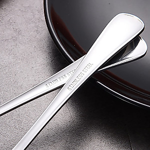 VANRA 6-Piece Dinner Spoons Set Soup Spoons Heavy Duty Stainless Steel Silver Cutlery Set 8 inches (6 spoons)