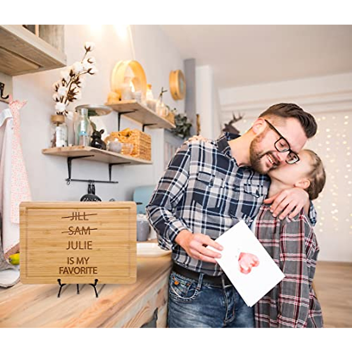 Personalized My Favorite Child Funny Cutting Board, Mom & Dad Kitchen Gifts, Mothers Day Gifts Idea from Daughter, Son, Customizable Birthday Gifts for Parents, Fathers Day Present, Christmas Gifts