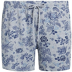 Lucky Brand Women's Pajama Set - 4 Piece Short Sleeve Shirt, Tank Top, Sleep Pants, Lounge Shorts, Size Large, Mini Denim Floral