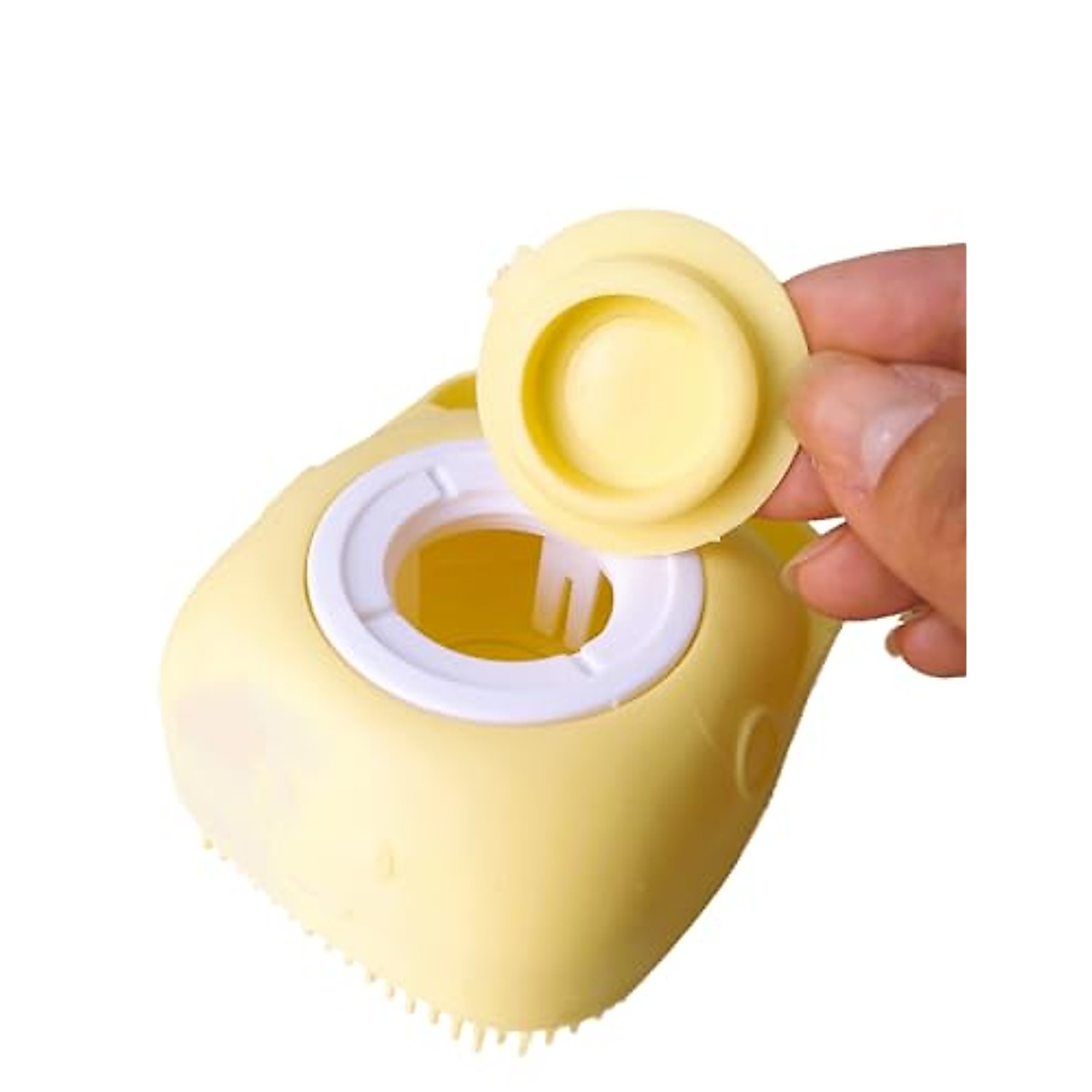 Dog scrubber bath, Dog bath brush with soap dispenser, Dog wash brush, Grooming Cleaning Comb, with Soft Silicone Rubber Bristles, Puppy Kitten Hair Brush Washing Pet Paws