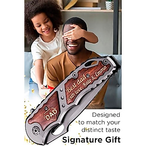 Personalized Gift for Men & Women - Customized Pocket Knife - Gifts for Dad Husband - Custom Engraved Knives - Gift Idea for Birthday Christmas Valentine's Day Anniversary - Present for Father Husband Stepdad 97010 PS