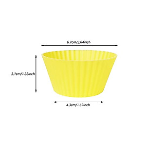 28 Pack Silicone Baking Cups, 7 Colors 2.64 inches Muffin Cups, Reusable Cupcake Mold, Non-Stick Cake Lining