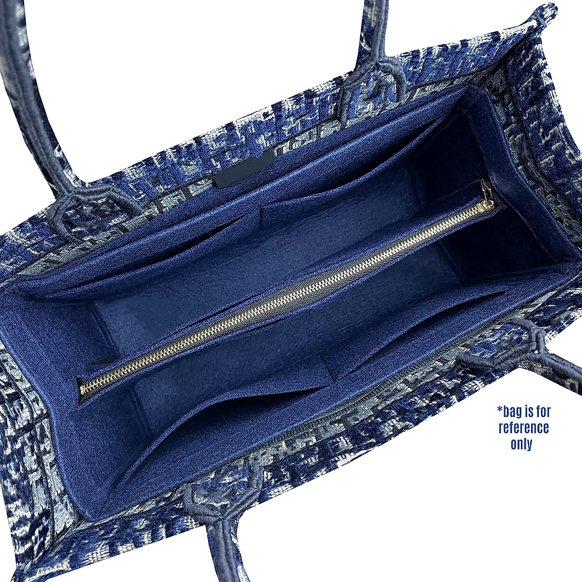 Divitize Premium Insert for Book Tote Organizer Medium, Small Book Tote Organizer Insert, Handmade 2mm Felt Insert, Best Fit Detailed Size, Large Book Tote Bag Organizer (For Large Book Tote, Brown)