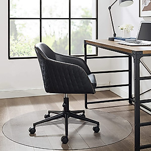 KIAYACI Glass Chair Mat for Carpet or Hard Floor Tempered Glass Glass Table Top Table Mat 36" Round x 1/4" Thick,Clear