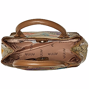 Anna by Anuschka Women’s Hand Painted Genuine Leather Small Convertible Tote - Floral Paradise Tan