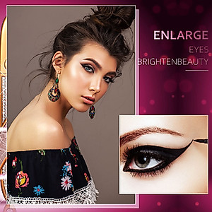 8 Pieces Self-adhesive Eyeliner 2 in 1 Eye Liner Pen Diamond Liquid Eyeliner No Glue No Magnetic Eyeliner Waterproof Long Lasting for Women Girls Eye Makeup False Eyelashes Sticking (Stylish Style)