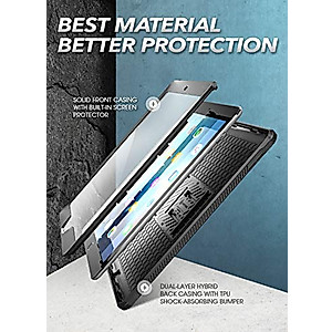 SUPCASE for iPad 9th Generation Case with Screen Protector (Unicorn Beetle Pro), [Built-in Stand] Heavy Duty Rugged Protective Case for iPad 10.2 9th / 8th / 7th Generation (2021/2020/2019), Black